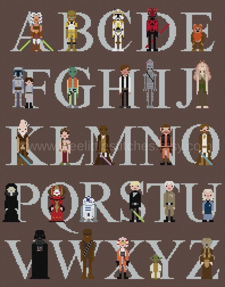 Star Wars Alphabet Sampler pattern - Sew Homegrown